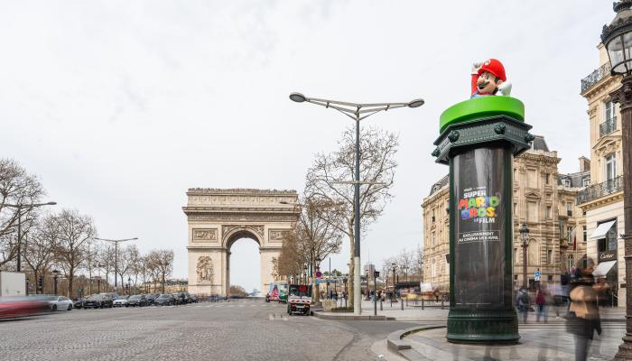 Morris column for Super Mario The Movie - Paris | JCDecaux